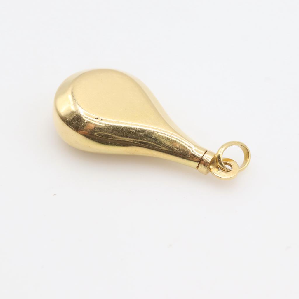 18kt Gold Hollow Teardrop Pendant | Property Room