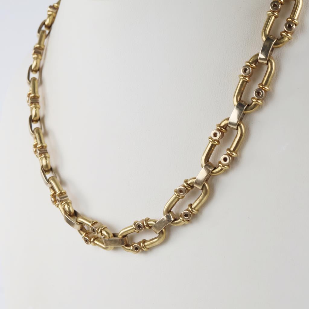 18kt Gold Hollow Tubular Link Chain Necklace -Evaluated By Our ...