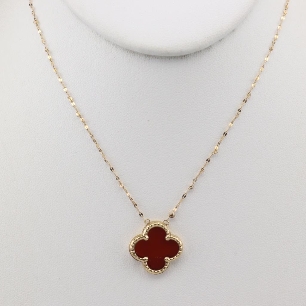 18kt Gold Red Stone Necklace | Property Room