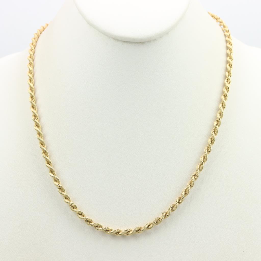 18kt Gold Rope Chain Necklace | Property Room