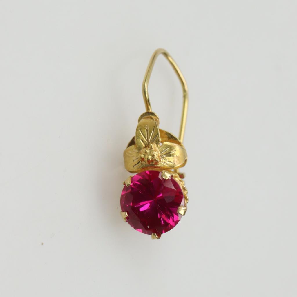 18kt Gold Ruby Single Earring | Property Room