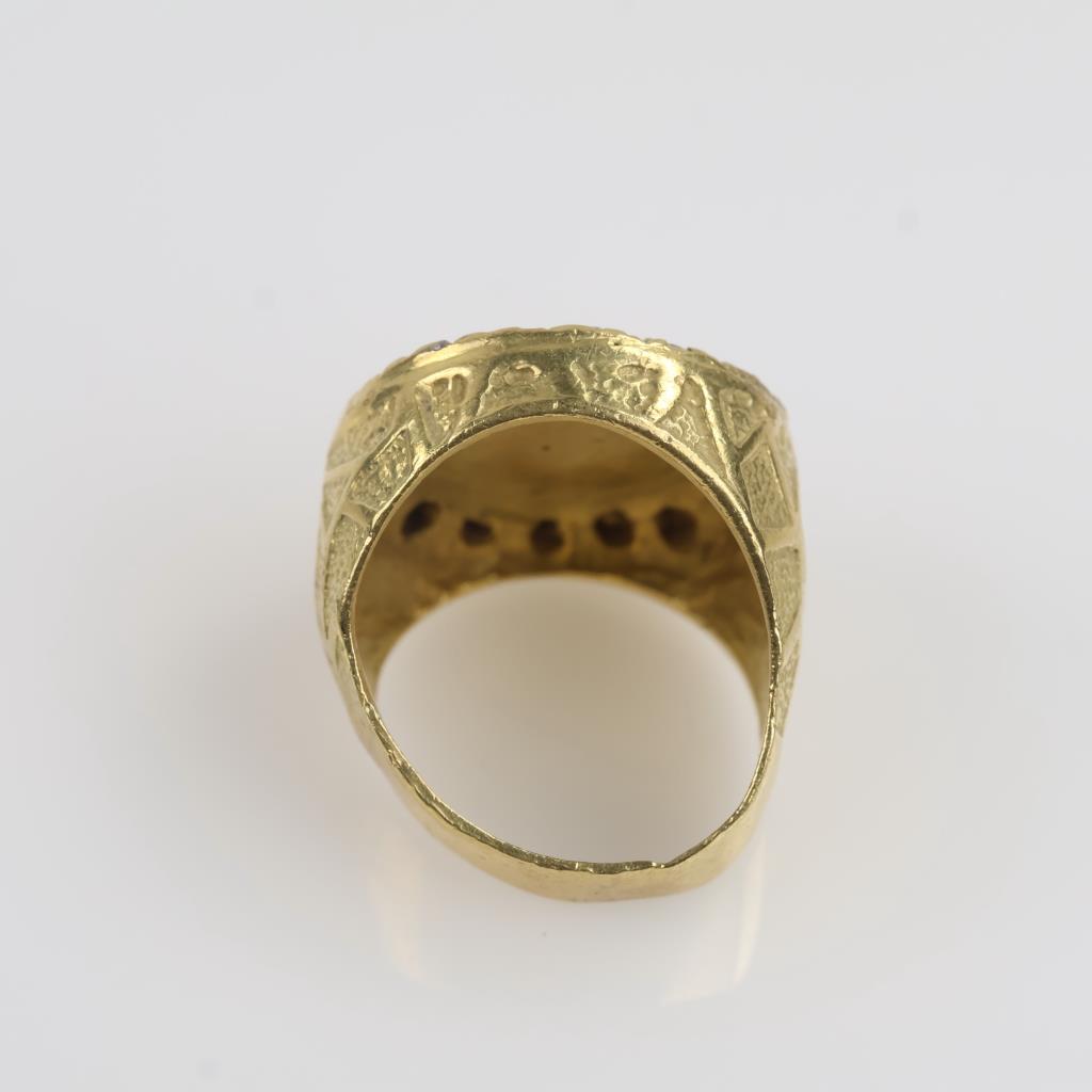 18kt Gold Signet BMW Diamond Ring-Evaluated By Our Certified Gemologist ...