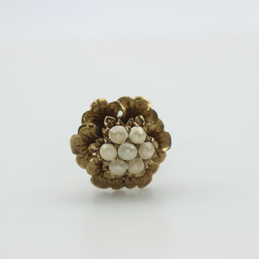 18kt Gold Sterling Silver White Stone Pin | Property Room