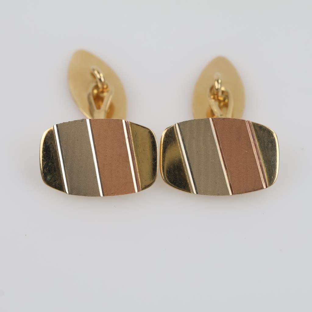 18kt Gold Tri-color Cufflinks | Property Room