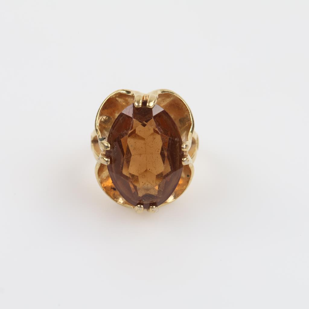 18kt GP Brown Stone Ring | Property Room
