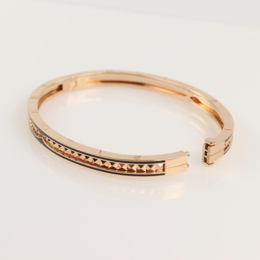 18kt Rose Gold Bvlgari B. Zero 1 Bangle Bracelet-Evaluated By Our ...
