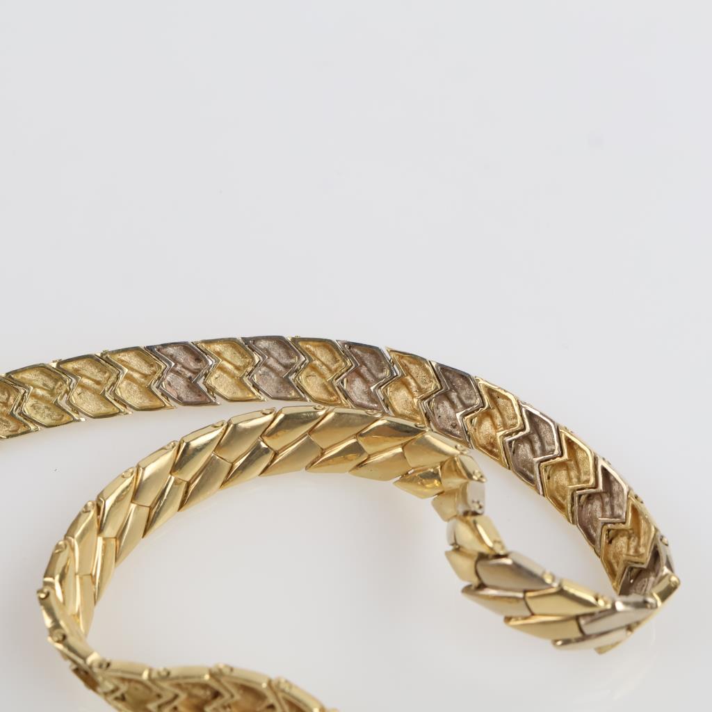 18kt Two Tone Gold Choker Necklace -Evaluated By Our Certified ...