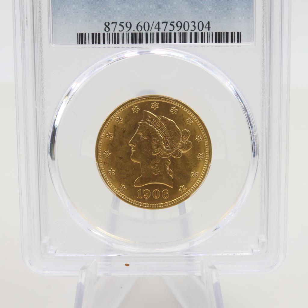 1906 MS60 Liberty Head 10 Dollar Gold Coin PCGS Graded | Property Room