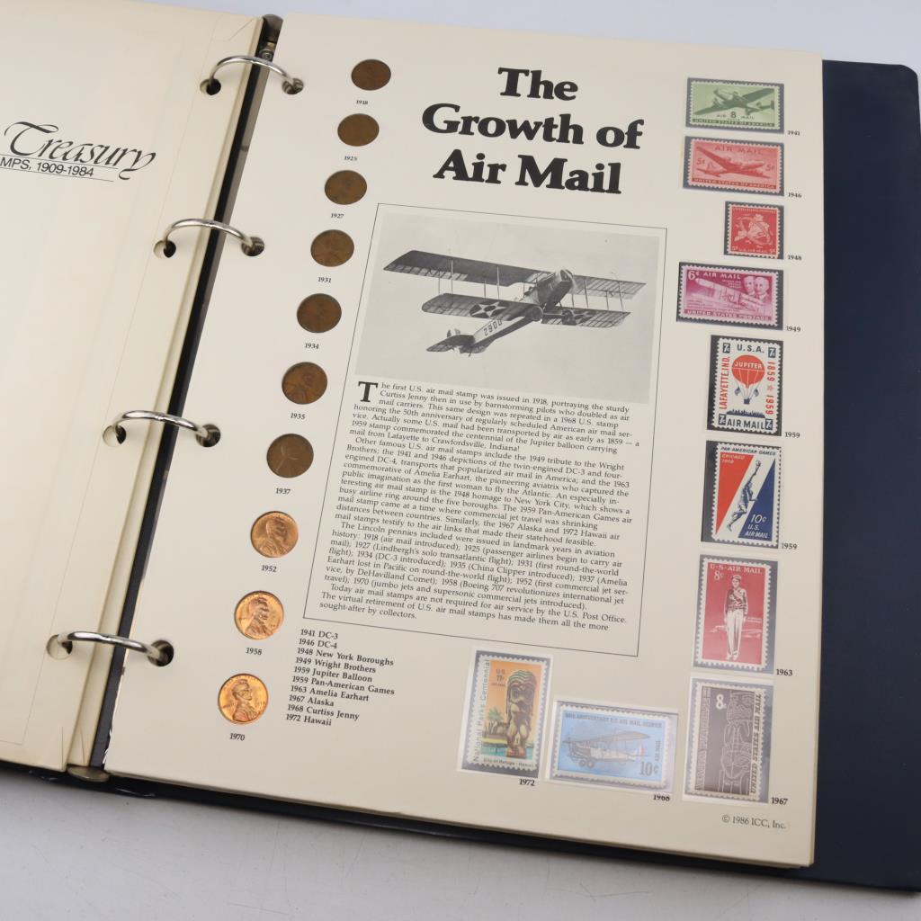 1909-1984 Diamond Jubilee Treasury US Government Stamps And Coins Book ...