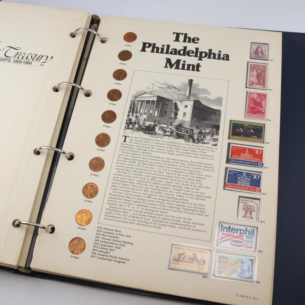 1909-1984 Diamond Jubilee Treasury US Government Stamps And Coins Book ...