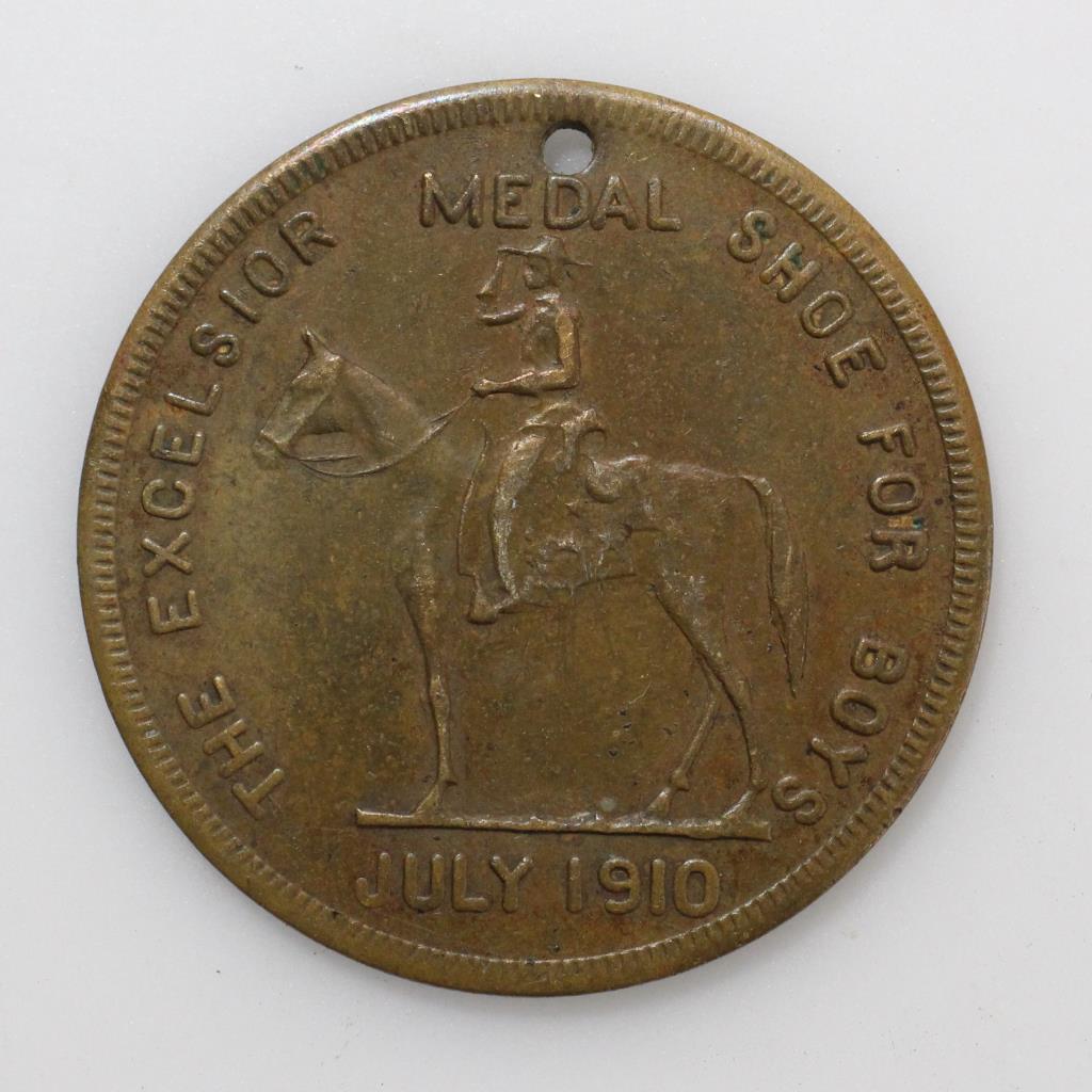 1910 US Excelsior Medal Shoe For Boys Token | Property Room