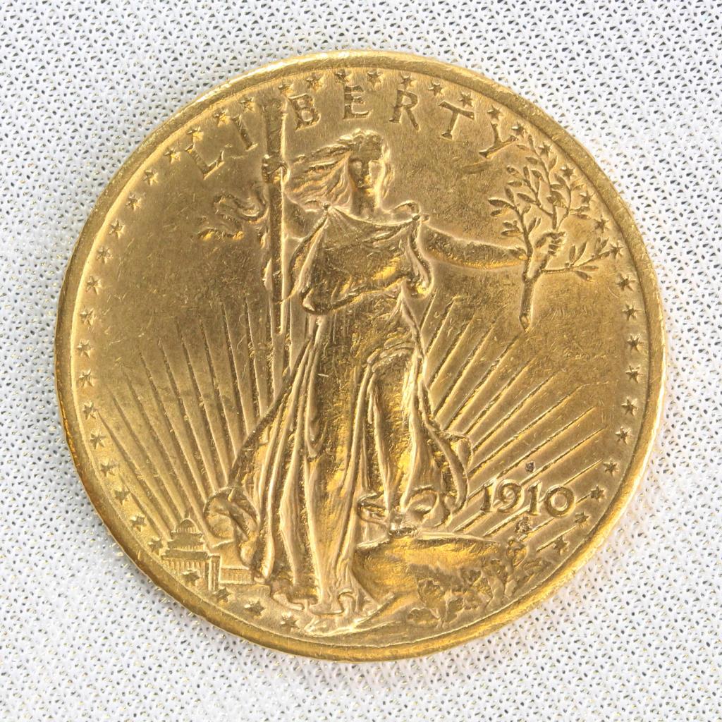 1910-S $20 Saint-Gaudens Double Eagle 22kt Gold Coin | Property Room