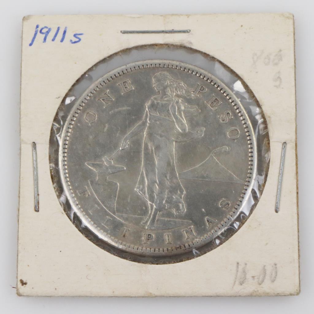 1911-S Philippines One Peso Silver Coin | Property Room