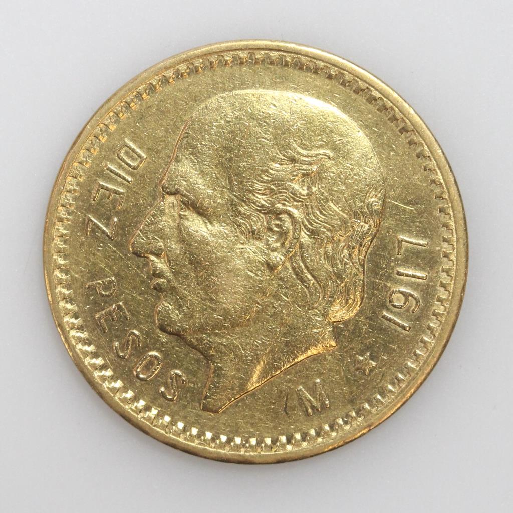 1917 Gold 10 Pesos Hidalgo Coin | Property Room