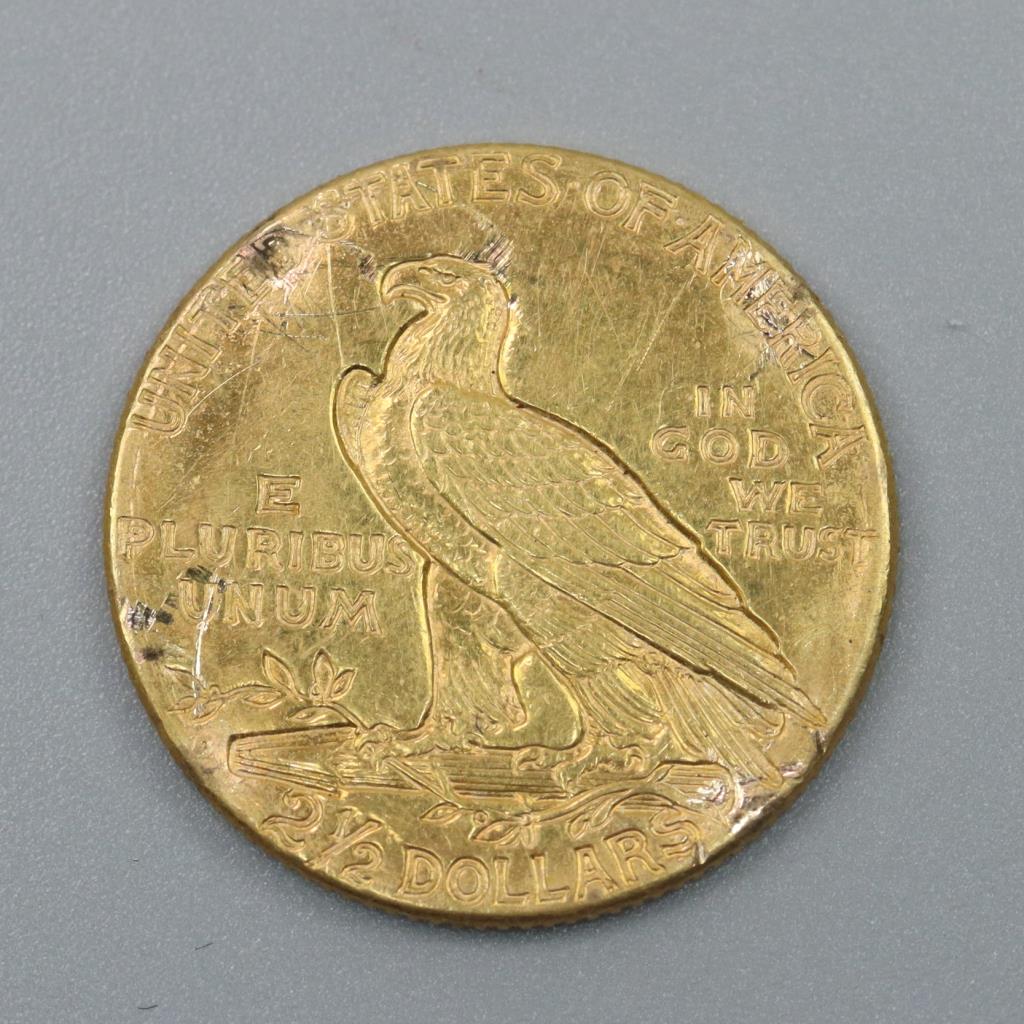 1925-D Indian Head Fine Gold $2.50 Coin 4.18g | Property Room