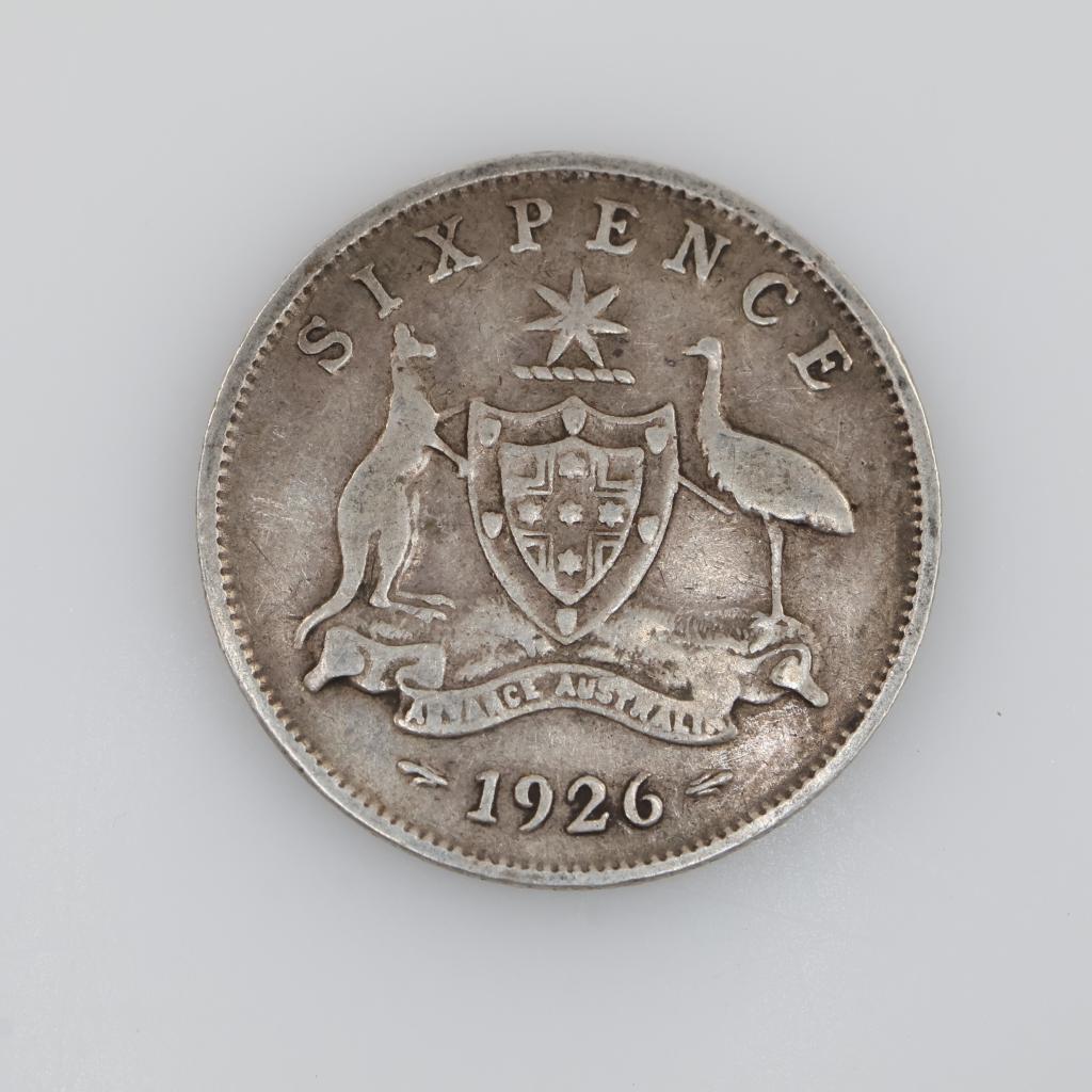 1926 Austrailan Silver Six Pence | Property Room