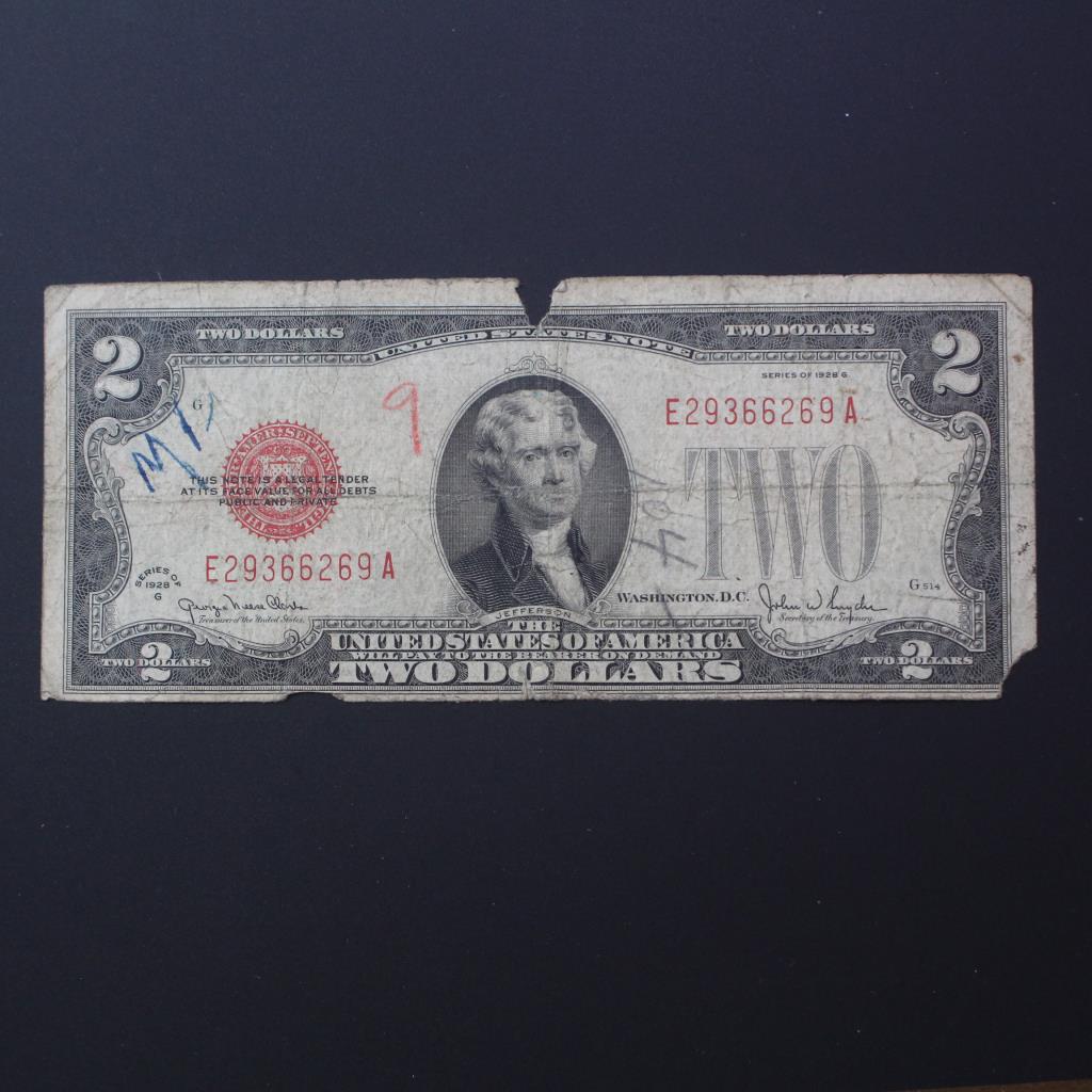 1928-G Red Seal $2 Note | Property Room