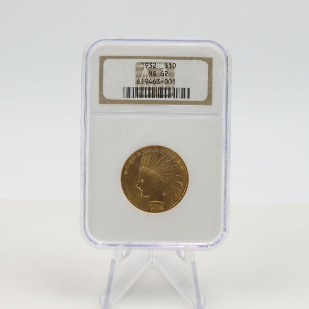 1932 MS62 Indian Head 10 Dollar Gold Coin ANA Graded | Property Room