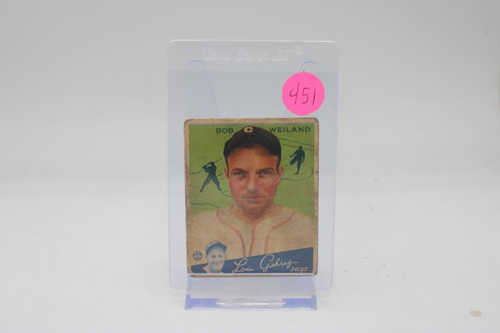 1934 Goudey BOB WEILAND Cleveland Indians #67 | Property Room