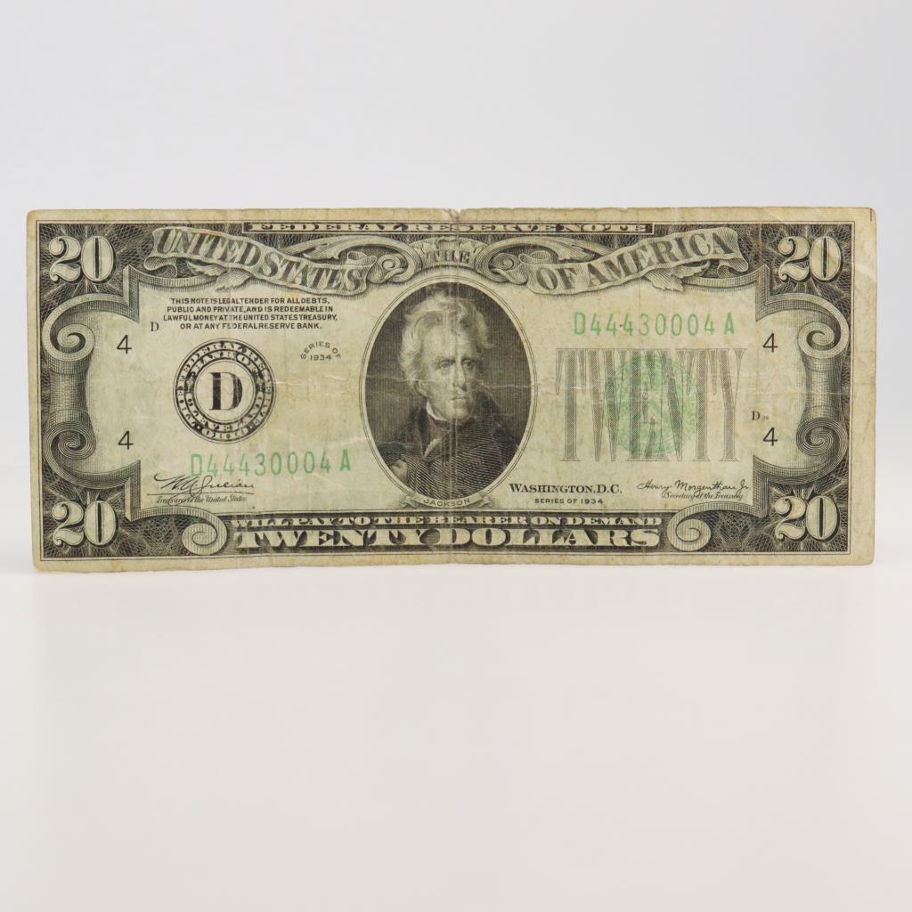 1934 US Federal Reserve Note 20 Dollars | Property Room