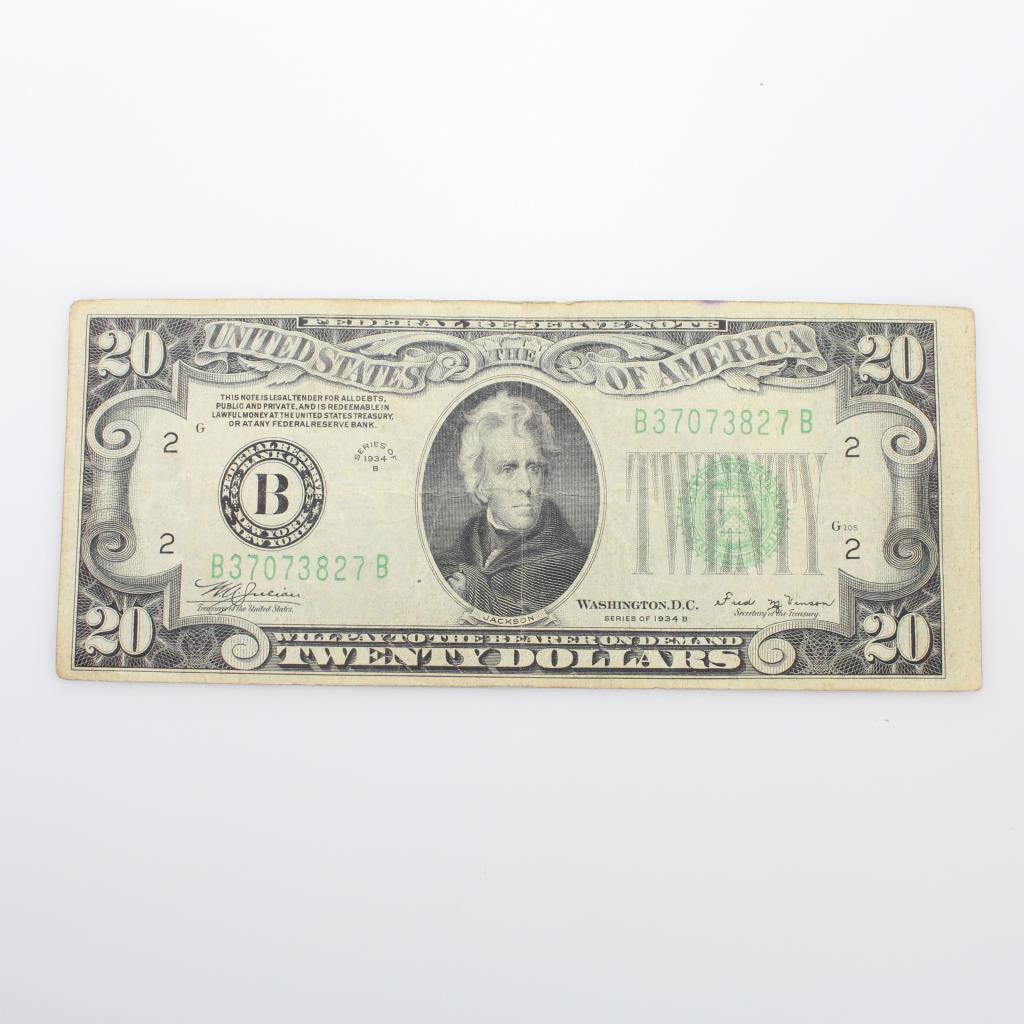 1934-B Green Seal $20 Bill | Property Room