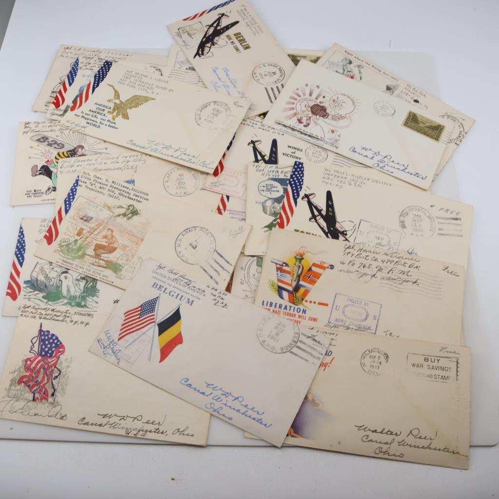 1940's Military Stamps And Envelopes, 20+ Pieces | Property Room
