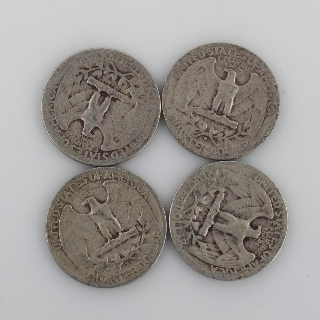1942-S&P US Silver Quarters, 4 Coins | Property Room