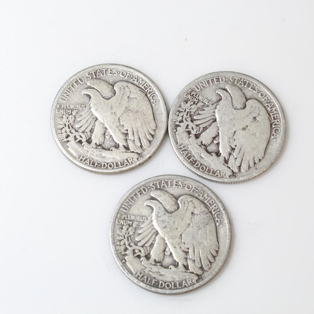1944, 1944-D, & 1944-S Silver Walking Liberty Half Dollars | Property Room