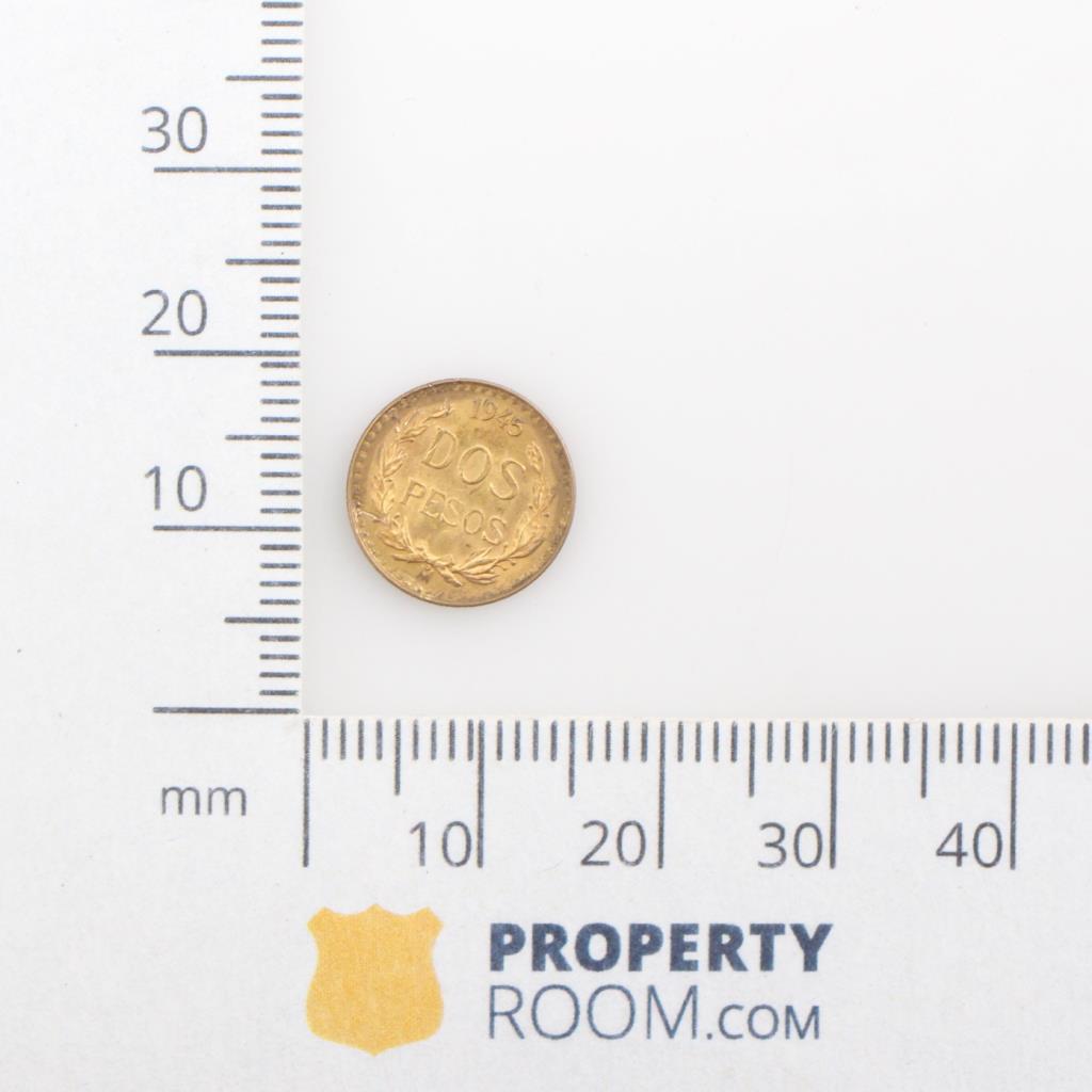 1945 Mexican 2 Peso Gold Coin | Property Room