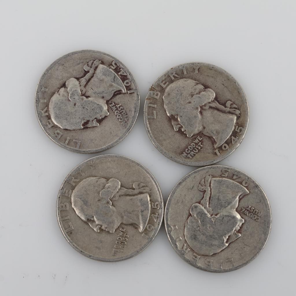 1945 P&D US Silver Quarters, 4 Coins | Property Room