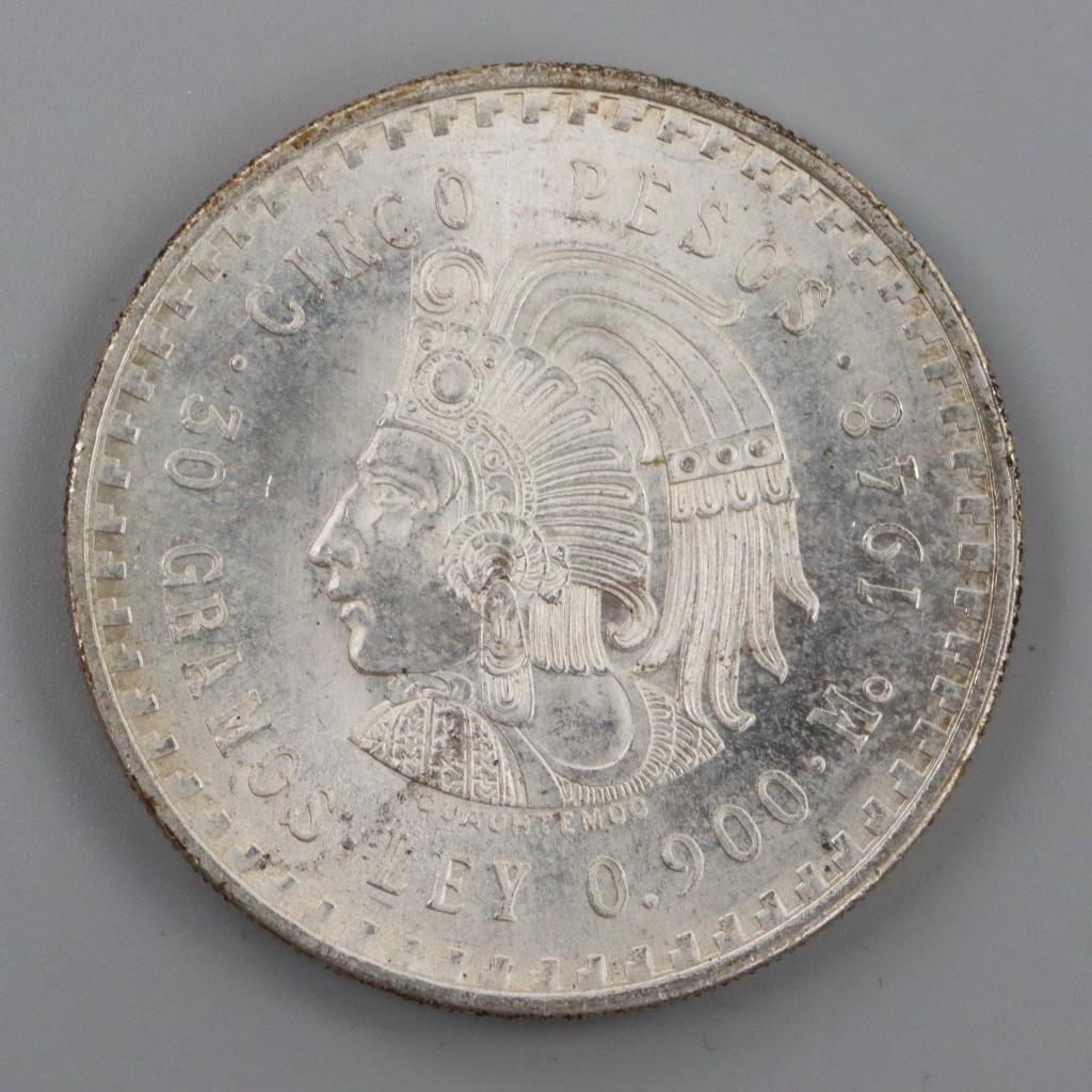 1948 Mexico 5 Pesos Silver Coin | Property Room