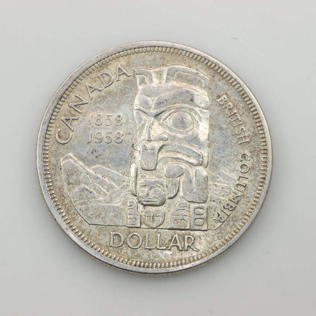 1958 Canadian British Columbia Totem Pole Silver Dollar | Property Room