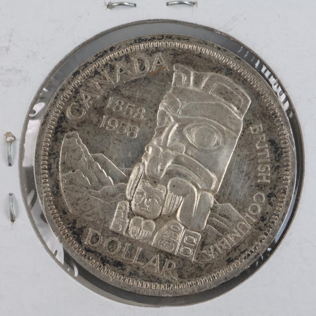 1958 Canadian British Columbia Totem Pole Silver Dollar | Property Room
