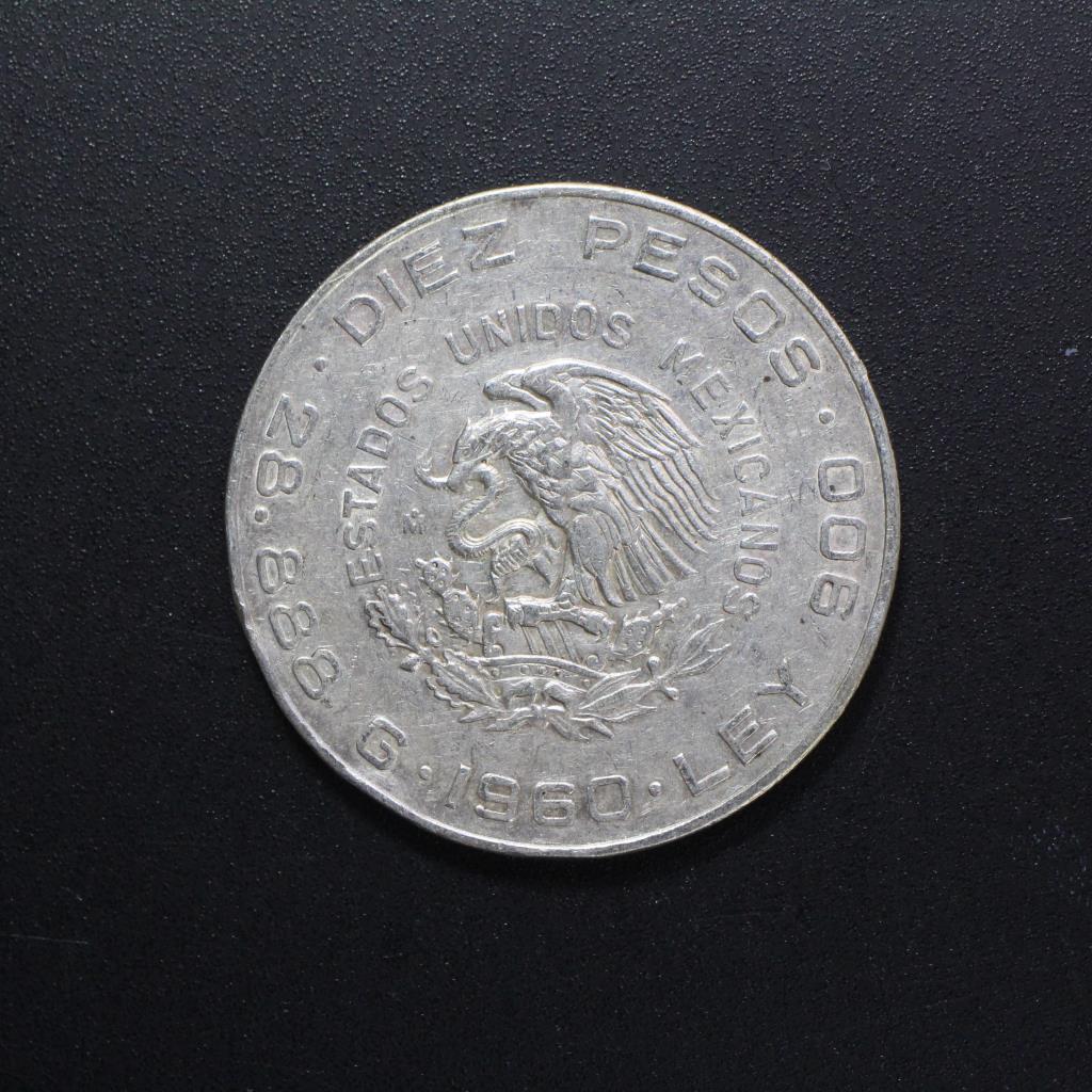 1960 Mexico Silver 10 Pesos Coin | Property Room