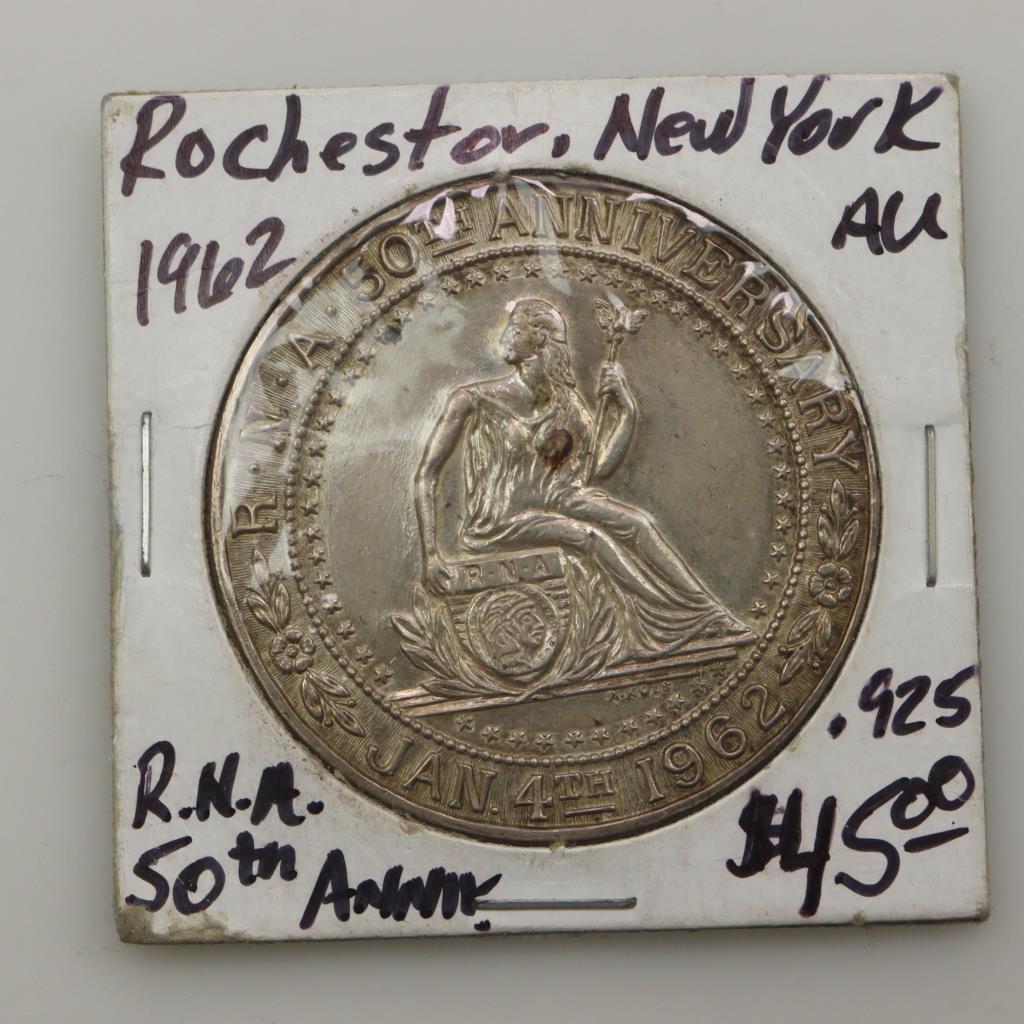 1962 Rochester New York A.N.A 50th Anniversary Silver Token | Property Room