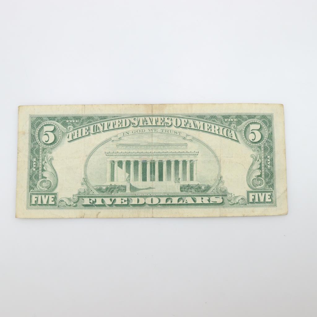 1963 US 5 Dollar Red Seal Note | Property Room