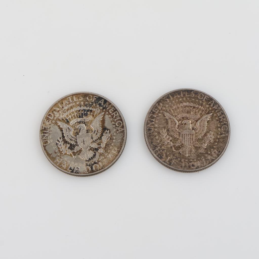 1964 Silver &1968 Silver Clad Kennedy Half Dollar, 2 Pieces | Property Room