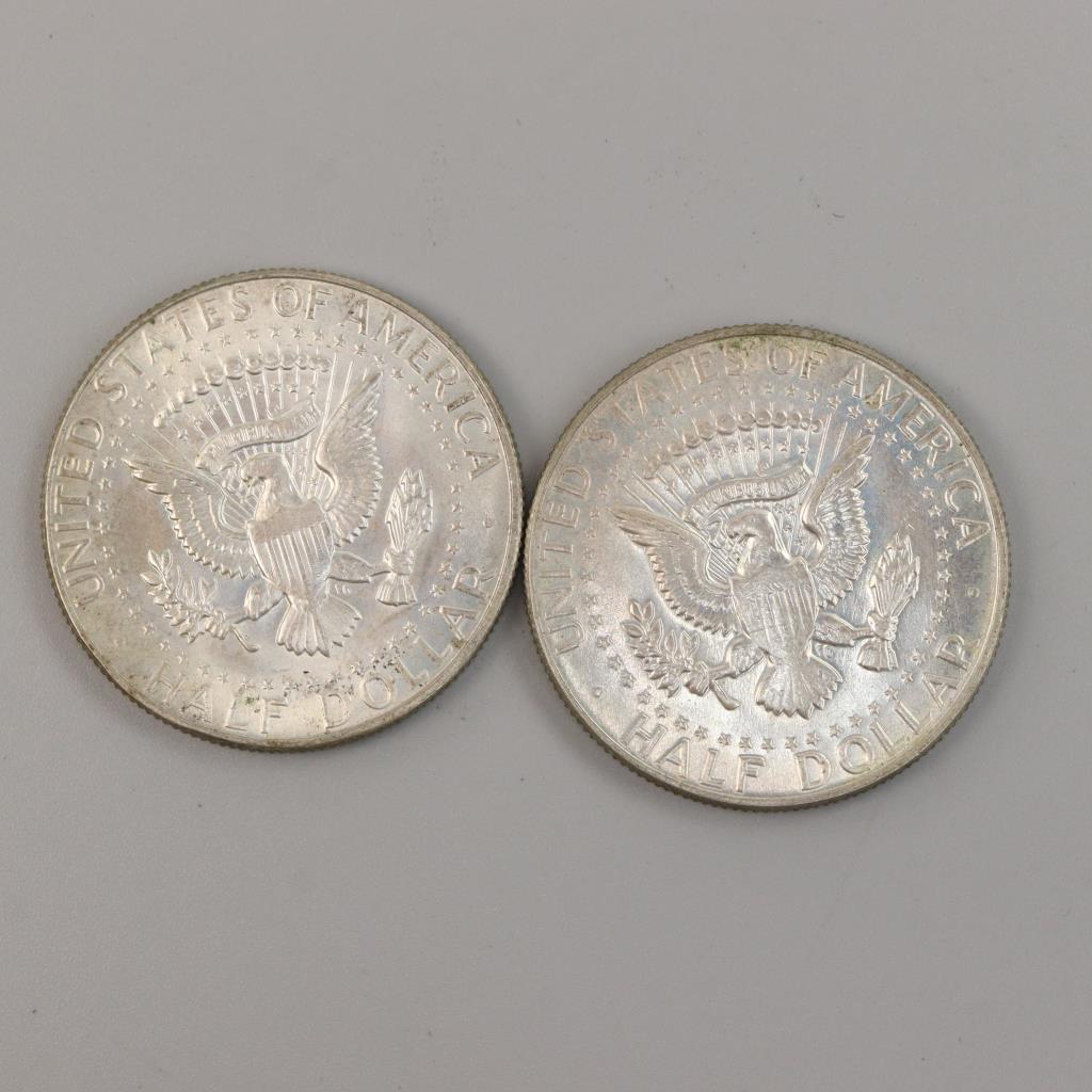 1965 Kennedy Silver Clad Half Dollar, 2 Pieces | Property Room