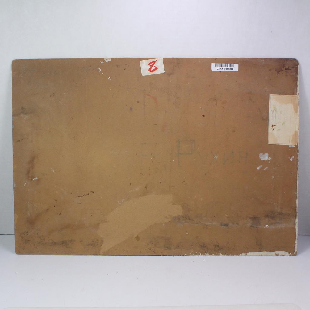 1966 Evgeny Rukhin Painting Of House In Blue, Green, And Grey Tones On ...