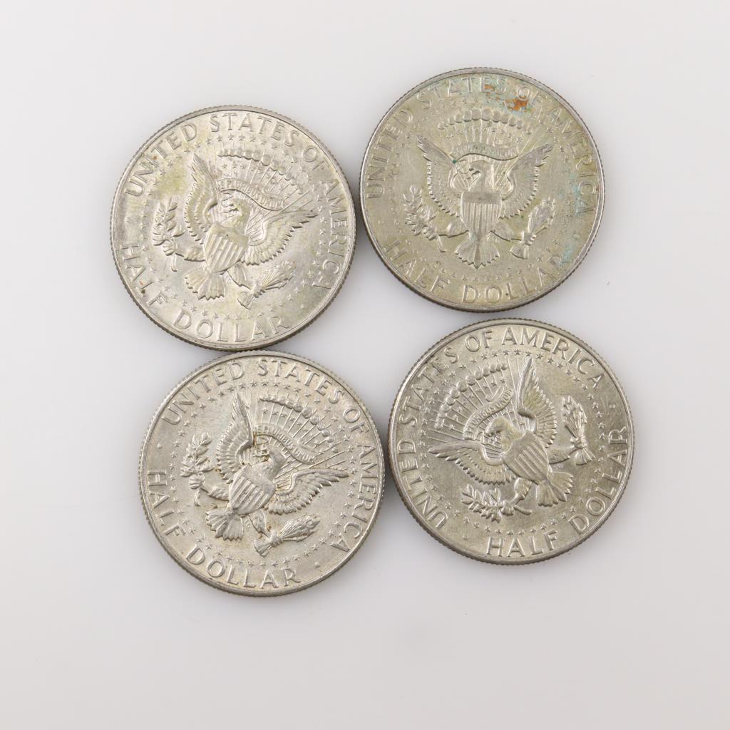 1966 Kennedy Silver Clad Half Dollar, 4 Pieces | Property Room