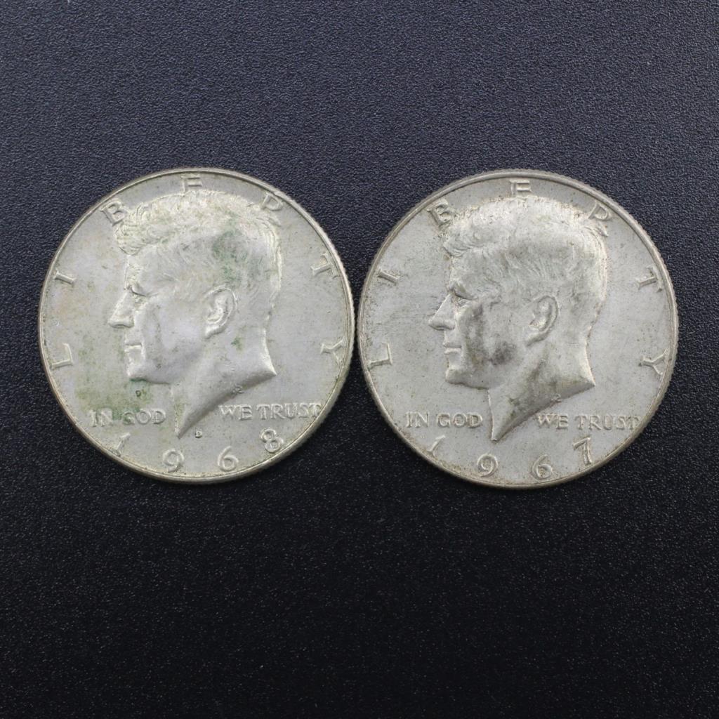 1967 And 1968 Silver Clad Kennedy Half Dollars | Property Room