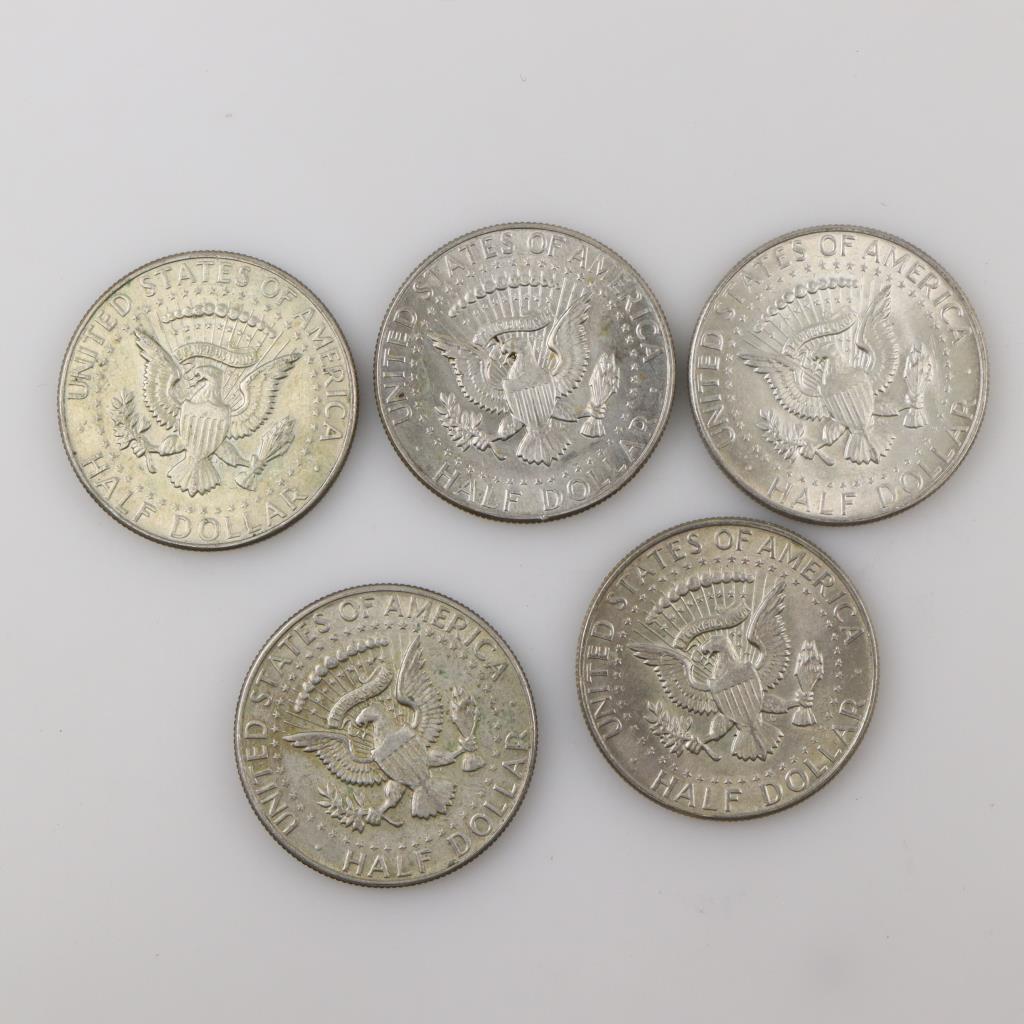 1967 Kennedy Silver Clad Half Dollar, 5 Pieces | Property Room