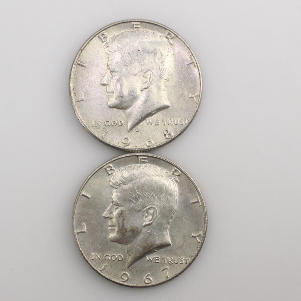 1968 And 1967 Silver Clad US Half Dollars | Property Room