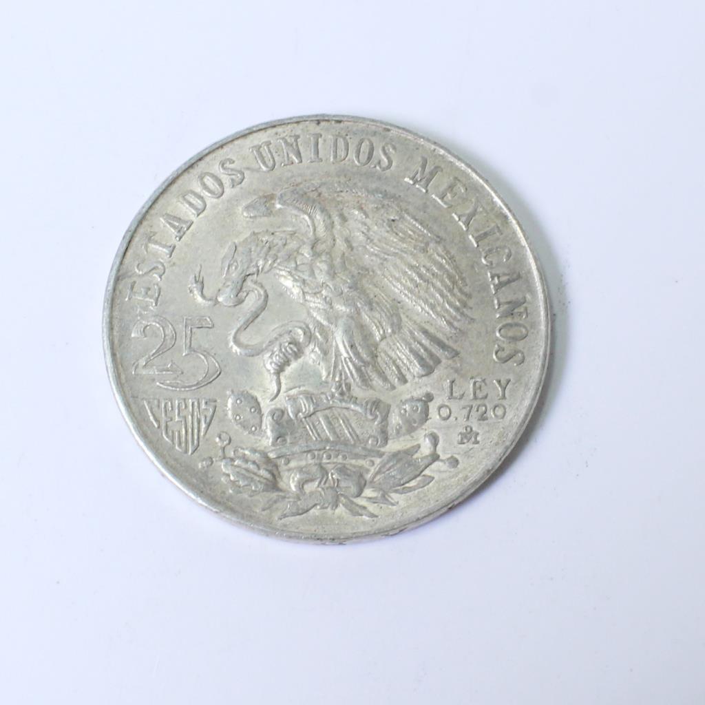 1968 Mexican Olympic Commemorative .720 Silver 25 Pesos Coin | Property ...