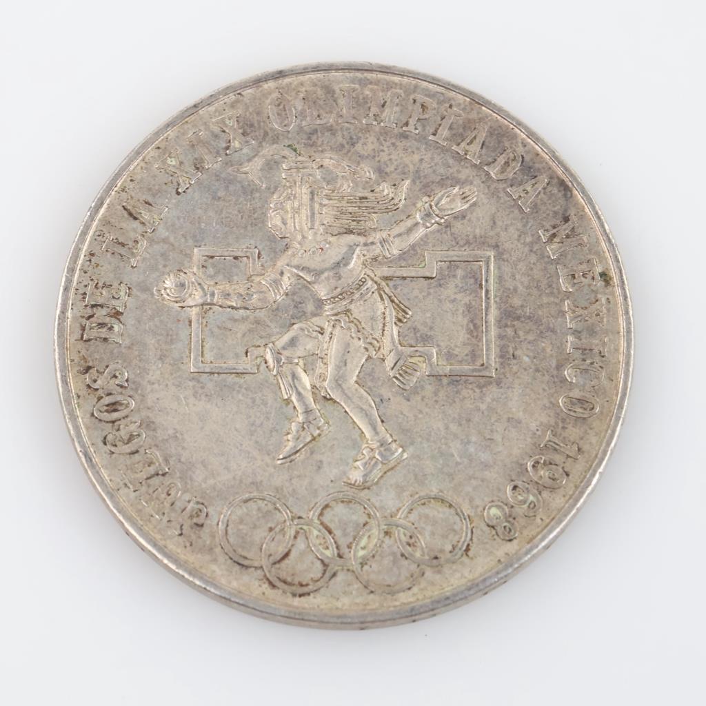 1968 Mexican Olympics Silver 25 Peso Coin | Property Room