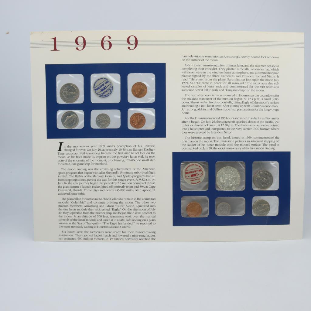 1969 US Uncirculated Coin Mint Sets With US Stamps | Property Room