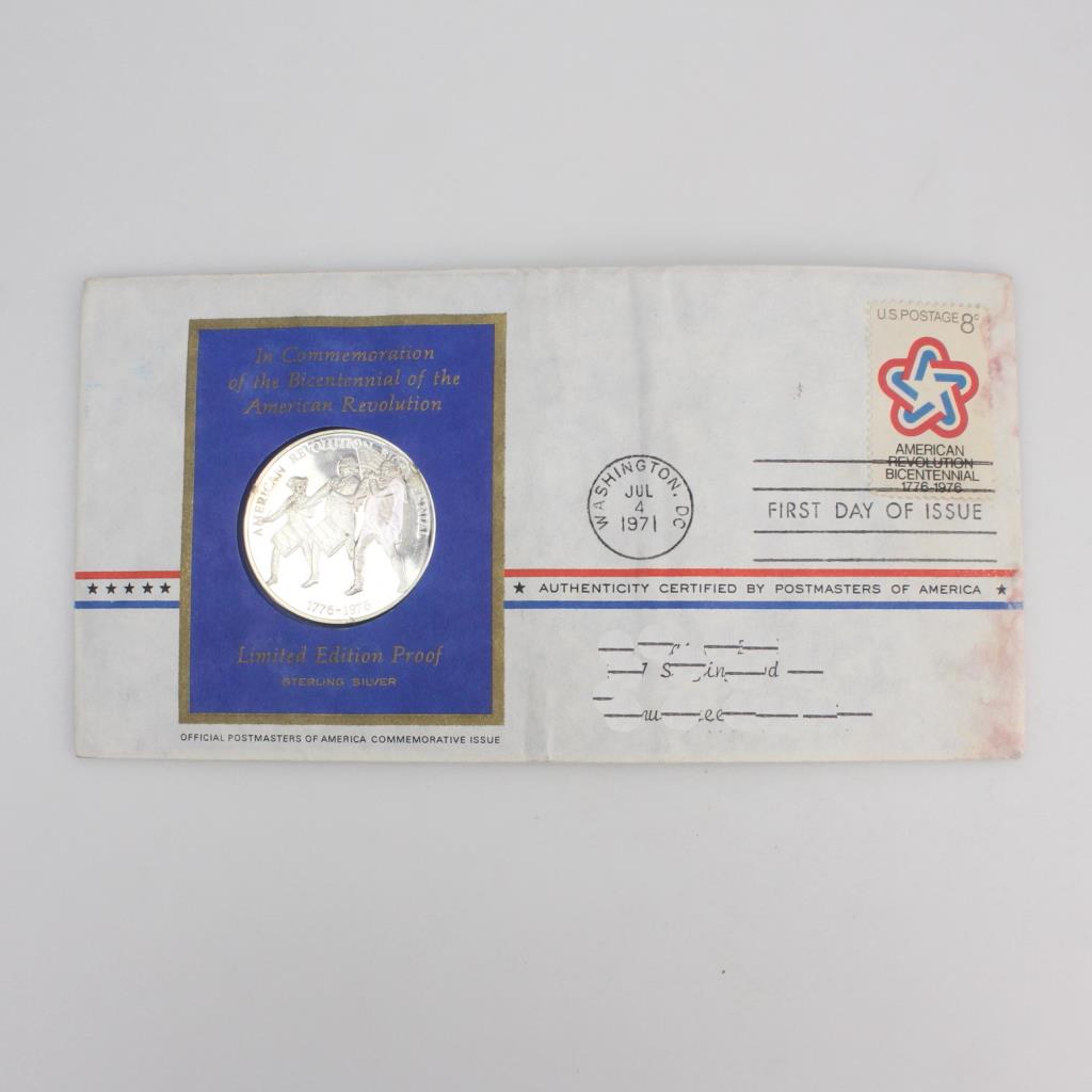 1971 Sterling Silver Postmaster Of America Commemorative Medal US ...