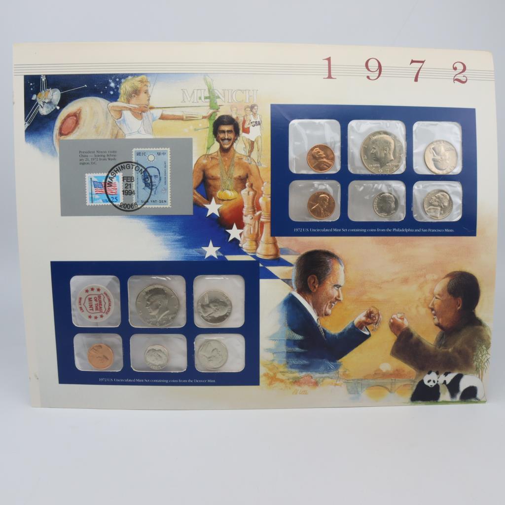 1972 US Uncirculated Coin Mint Sets With Stamps | Property Room