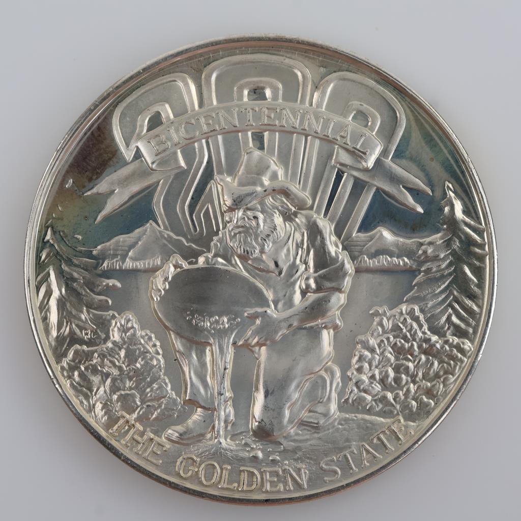 1976 Sterling Silver Official California Medallion Bicentennial 200 31 ...