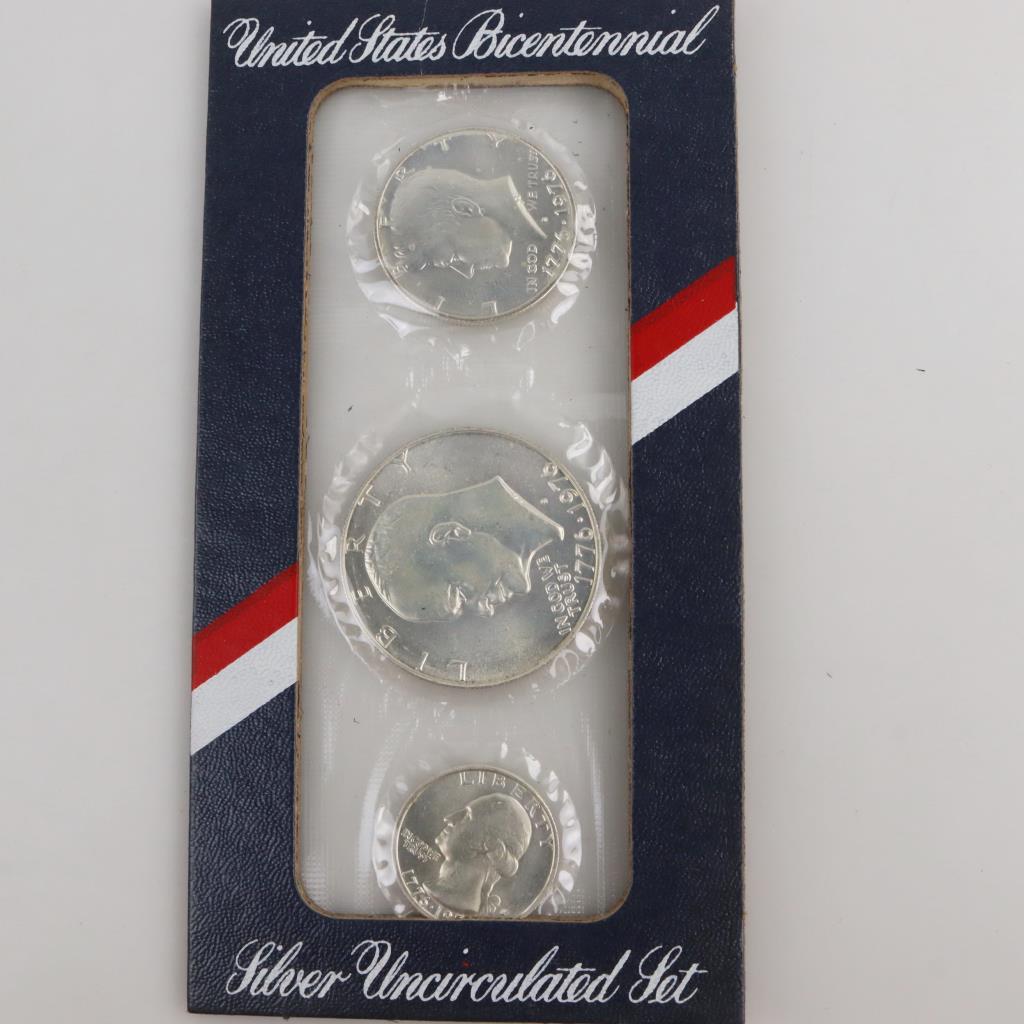 1976-S US Mint Bicentennial Silver Proof Uncirculated Set, Includes 3 ...